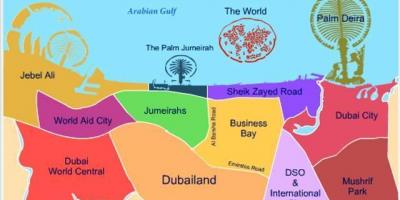 Dubaj mapa - mapy w Dubaju (Zjednoczone Emiraty Arabskie)
